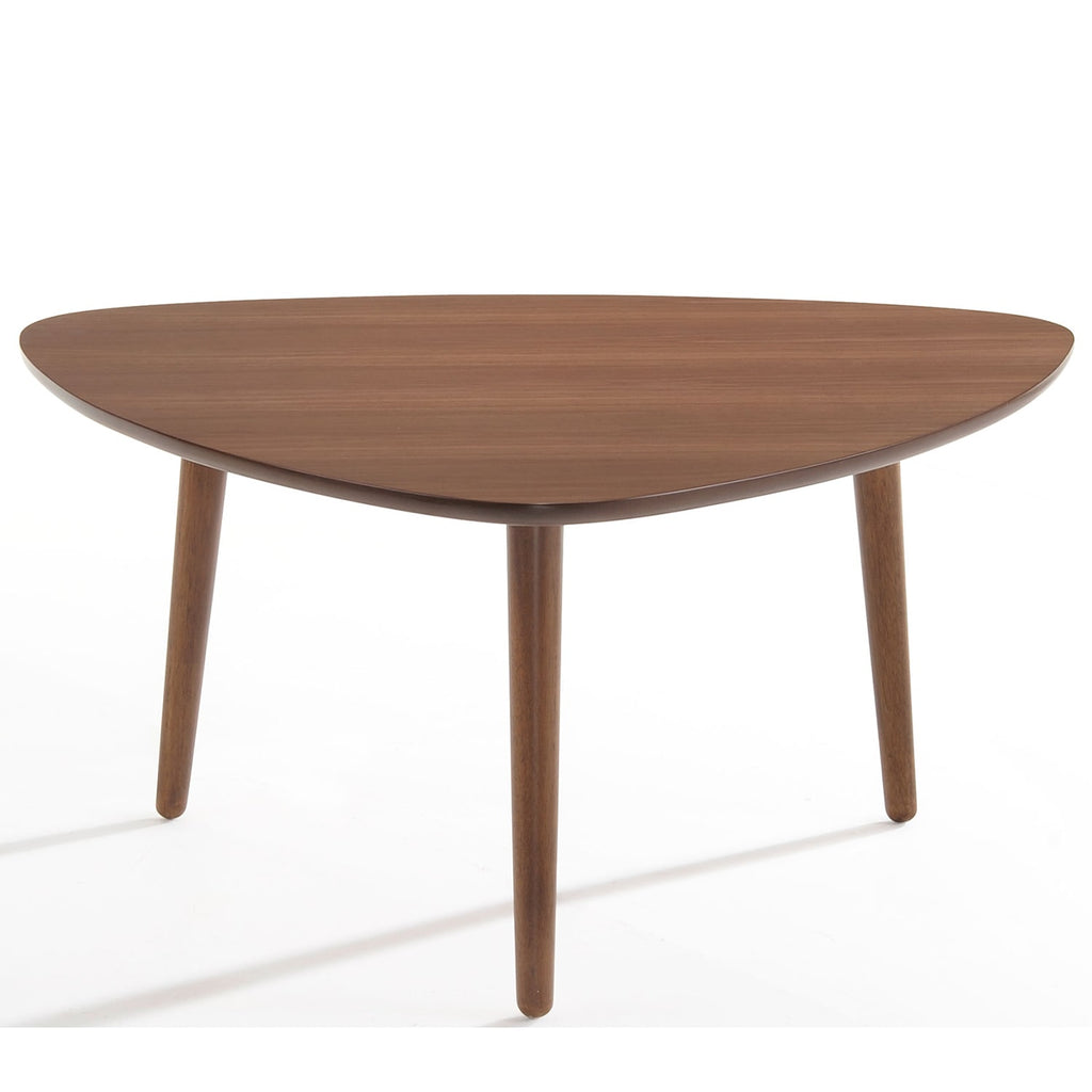 Mesa de centro triangular chapa de nogal – DERBE MUEBLES