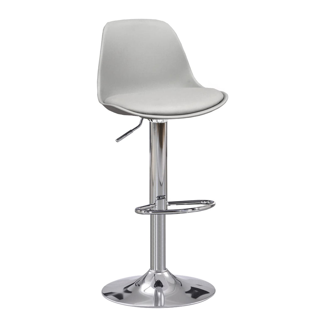 Taburete alto elevable con cojín blanco / gris / negro – DERBE MUEBLES